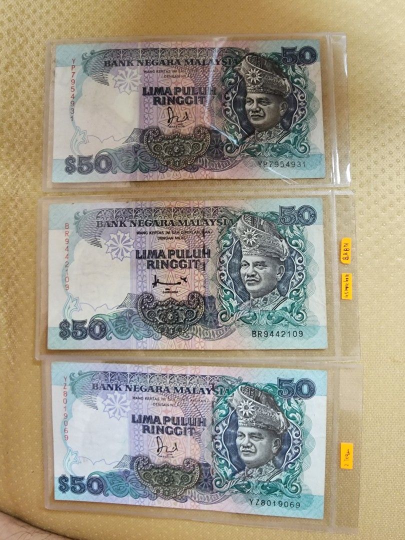 Malaysia old notes 50 ringgit 7th 6th, Hobbies & Toys, Memorabilia ...