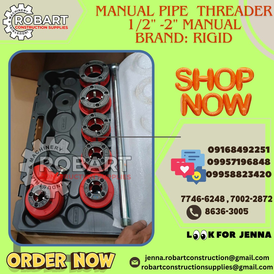 Manual pipe threader 1/2'' -2'' Manual brand: RIGID, Commercial ...