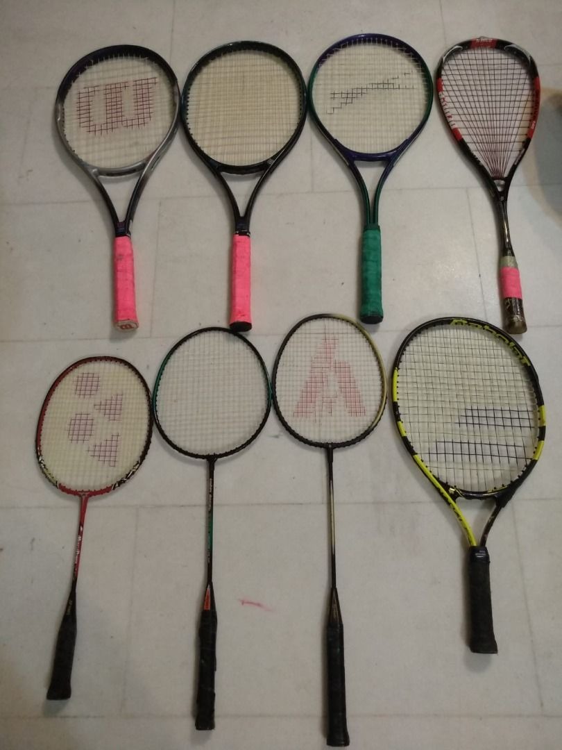 Many tennis rackets racquets Prince Slazenger Wilson Babolat, Sports ...