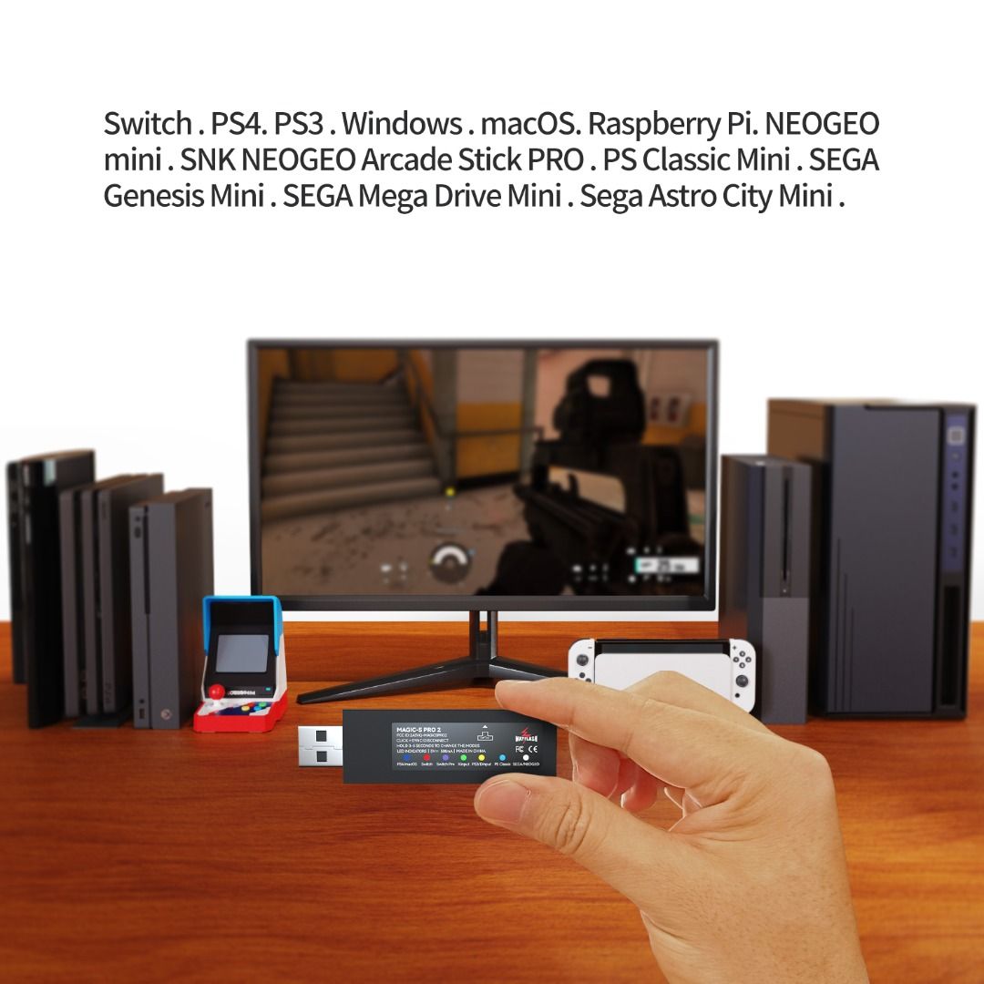 Mayflash Magic-S Pro 2 無線藍牙控制器轉換器 PS4/Switch/NEOGEO mini/PS Classic ...