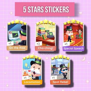 Monopoly Go 4 Star Stickers, Hobbies & Toys, Toys & Games on Carousell