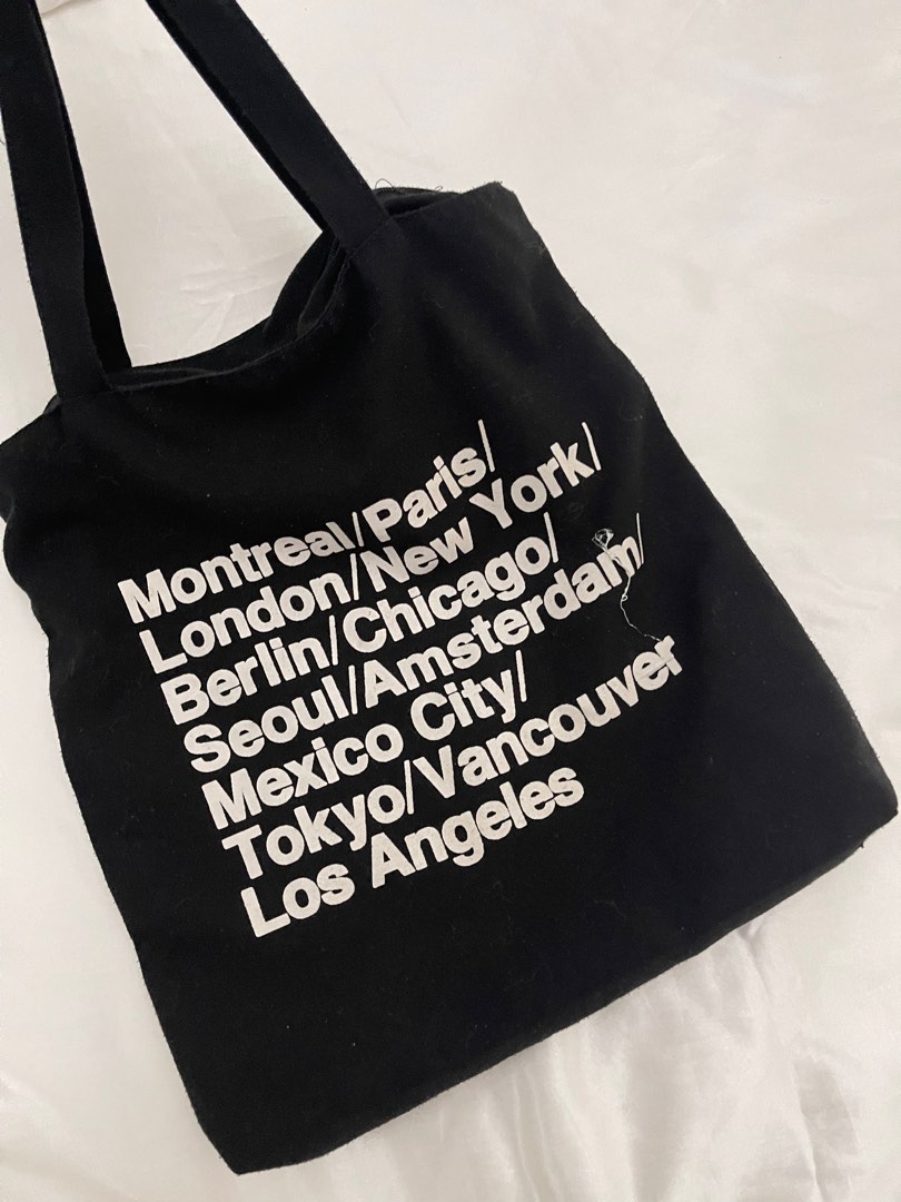Indie Black Tote Bag, Women's Fashion, Bags & Wallets, Tote Bags on ...