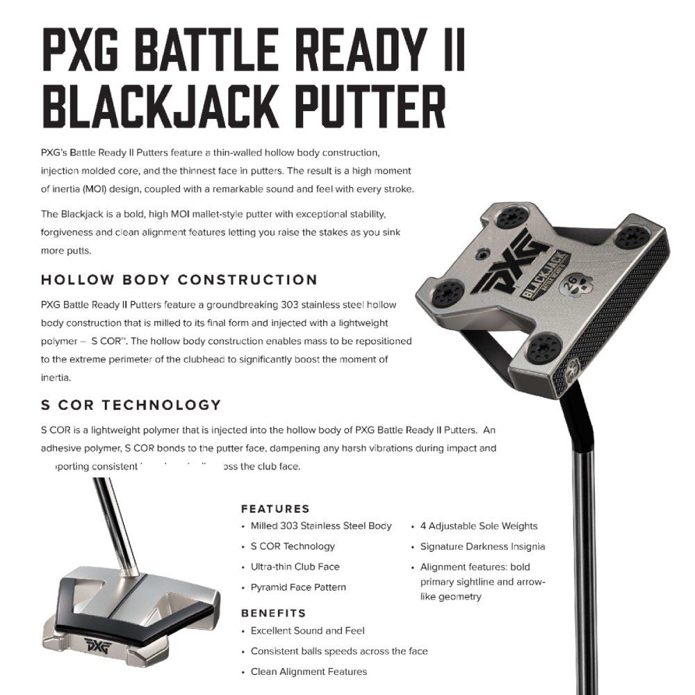 NEW 2024 PXG Battle Ready II Putters [True Temper/ M16 Stability Shaft ...