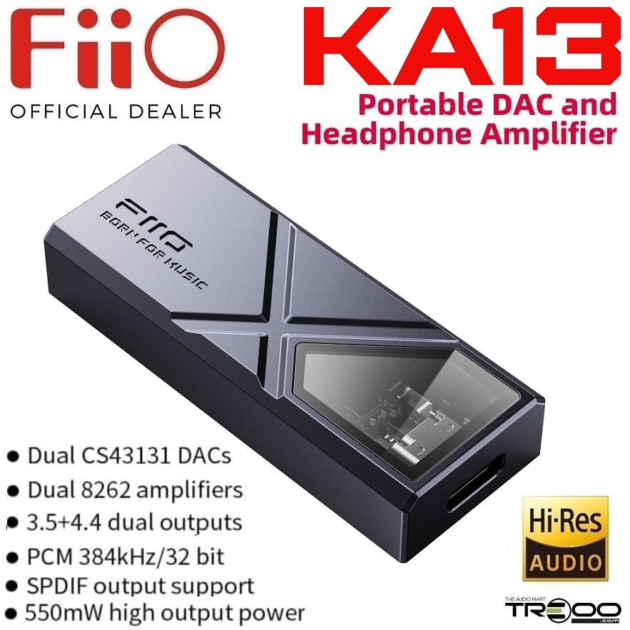 [Official] FiiO KA13 Type-C to 3.5mm/4.4mm Balanced USB DAC, S/PDIF ...
