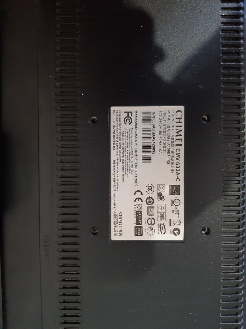 Old Defective Chimei LCD Monitor Burnt screen, Computers & Tech, Parts ...