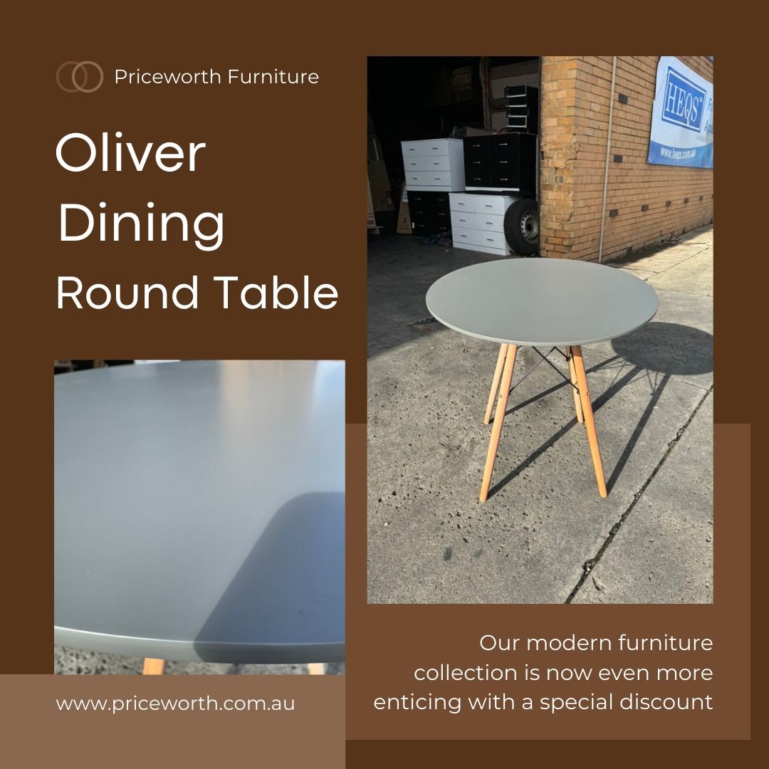 OLIVER 80 CM ROUND DINING TABLE BLACK SALE!!!, Home & Furniture ...