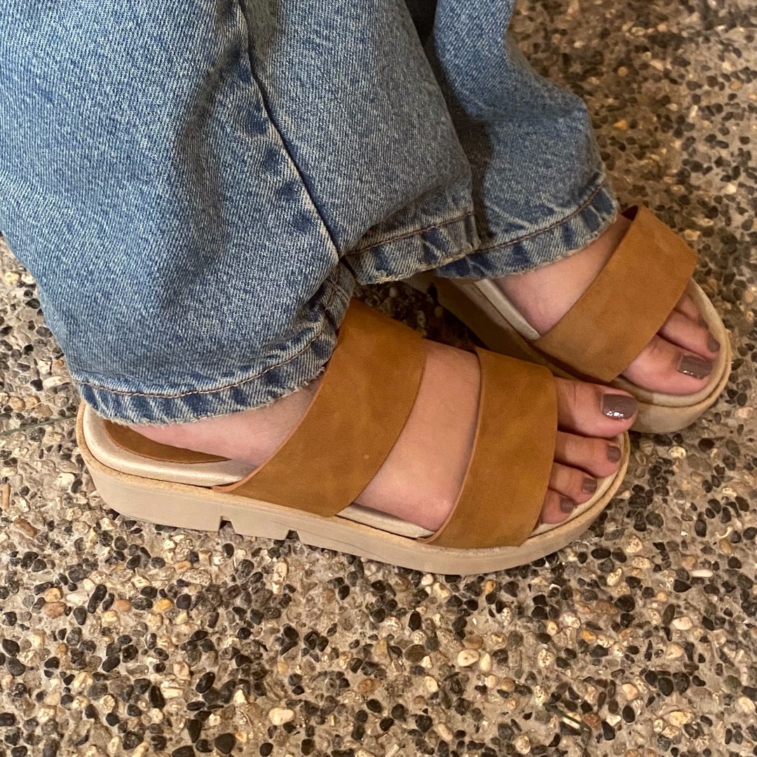 PARISIAN caramel color strapped sandals, Women's Fashion, Footwear ...