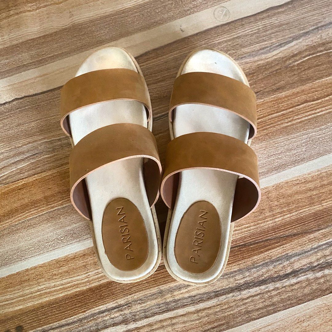 PARISIAN caramel color strapped sandals, Women's Fashion, Footwear ...