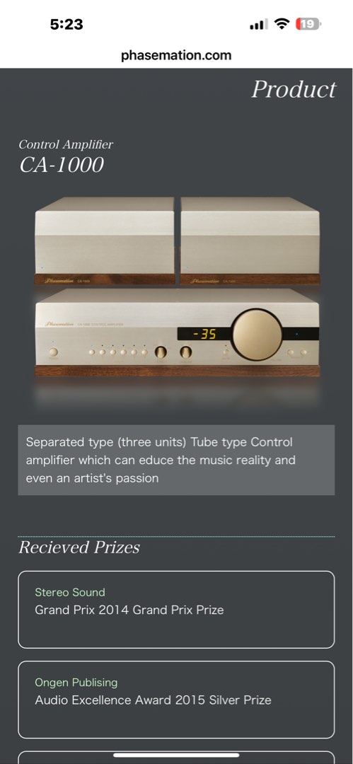 Phasemation CA1000 tube pre amp, Audio, Other Audio Equipment on Carousell