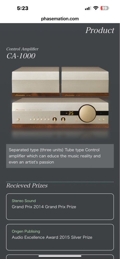 Phasemation CA1000 tube pre amp, Audio, Other Audio Equipment on Carousell