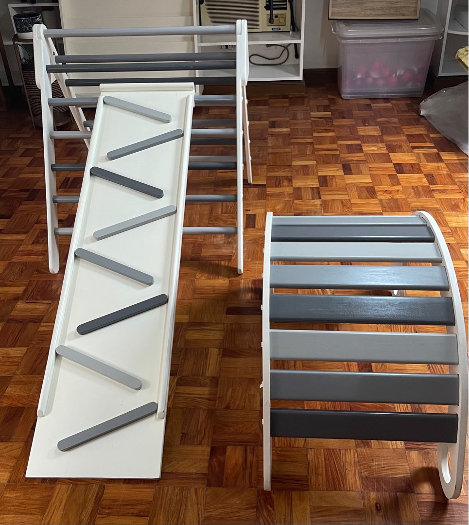 Pikler Triangle with Convertible Ramp plus Rocker, Babies & Kids, Baby Nursery & Kids Furniture ...