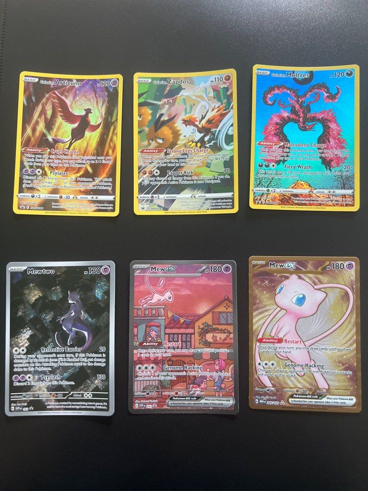 Pokemon 151 mew promo set and crown zenith bird promo set, Hobbies ...