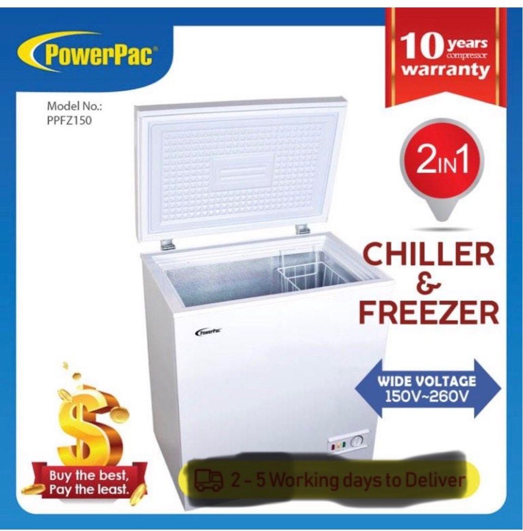 PowerPac 150L Chest Chiller & Freezer PPEZ150, TV & Home Appliances ...