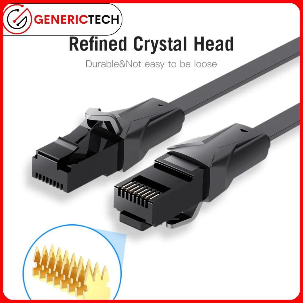 (PREMIUM BLACK) Ethernet Cable Cat 6 Slim Twisted Full Copper Super ...