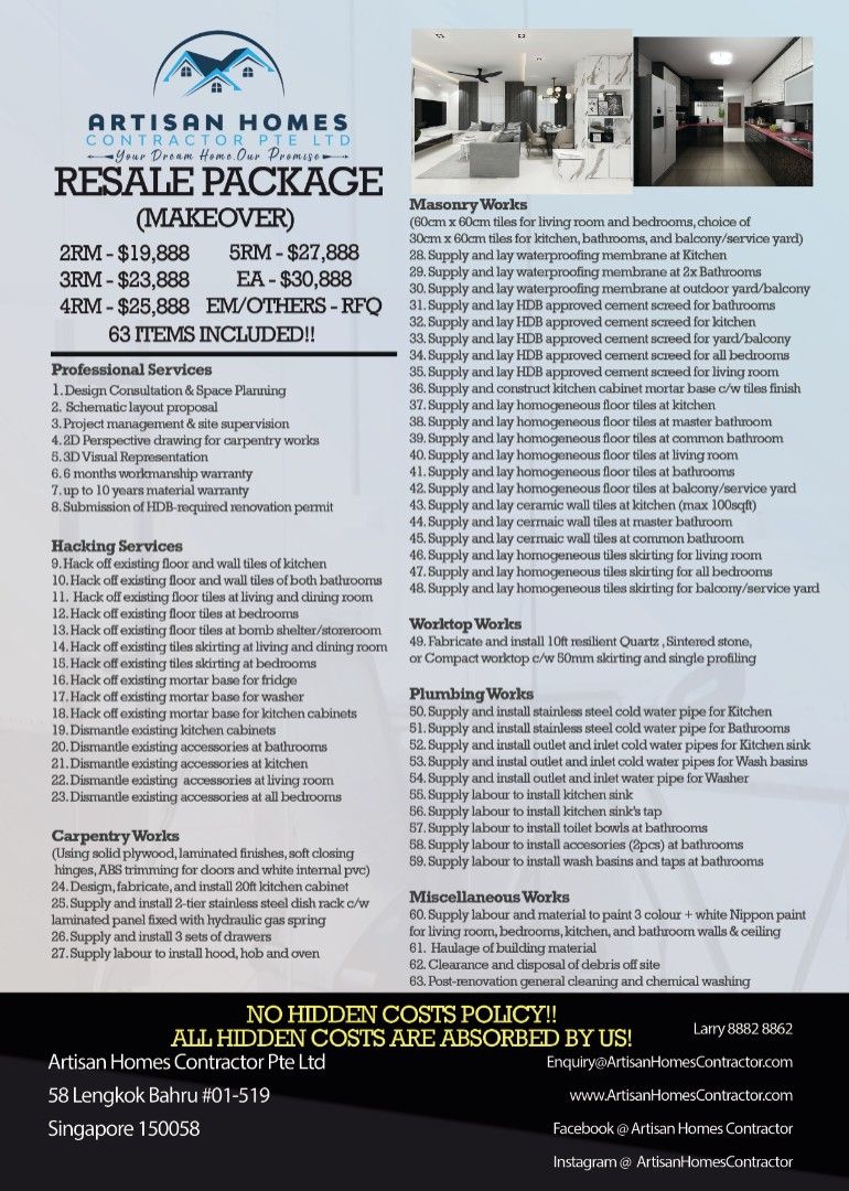 BTO Renovation package / Resale Renovation package / Direct renovation ...