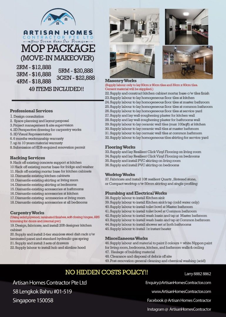 BTO Renovation package / Resale Renovation package / Direct renovation ...