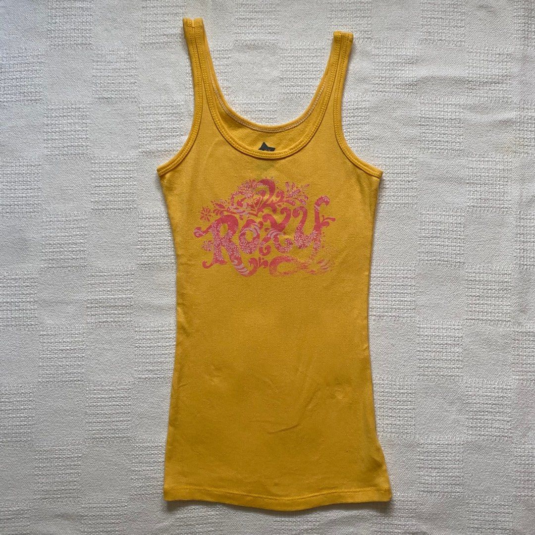 Roxy yellow tank top, Women's Fashion, Tops, Sleeveless on Carousell