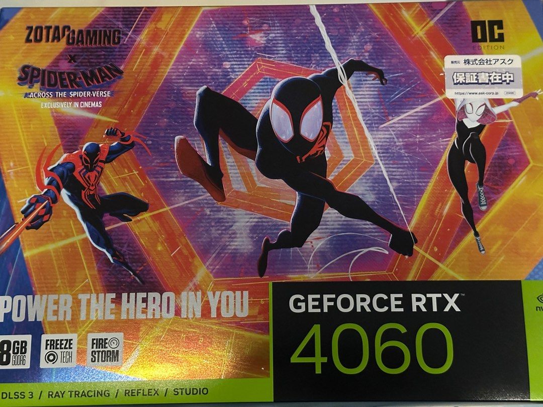 RTX 4060 OC Edition Limited edt (Spiderman across the spiderverse ...