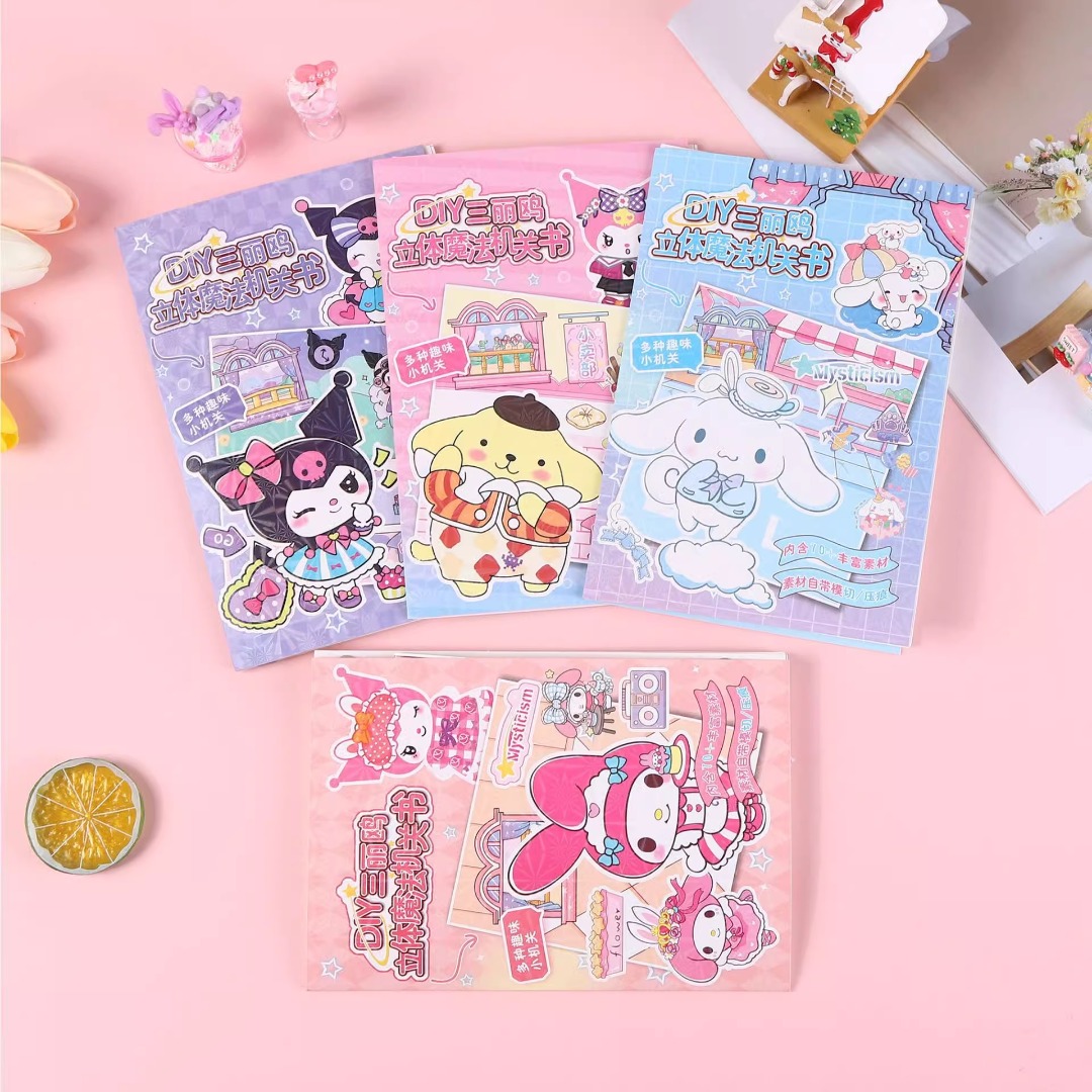 Sanrio 3D Interactive Magical Mechanism Book DIY Kit Pre-Cut Quiet Book ...