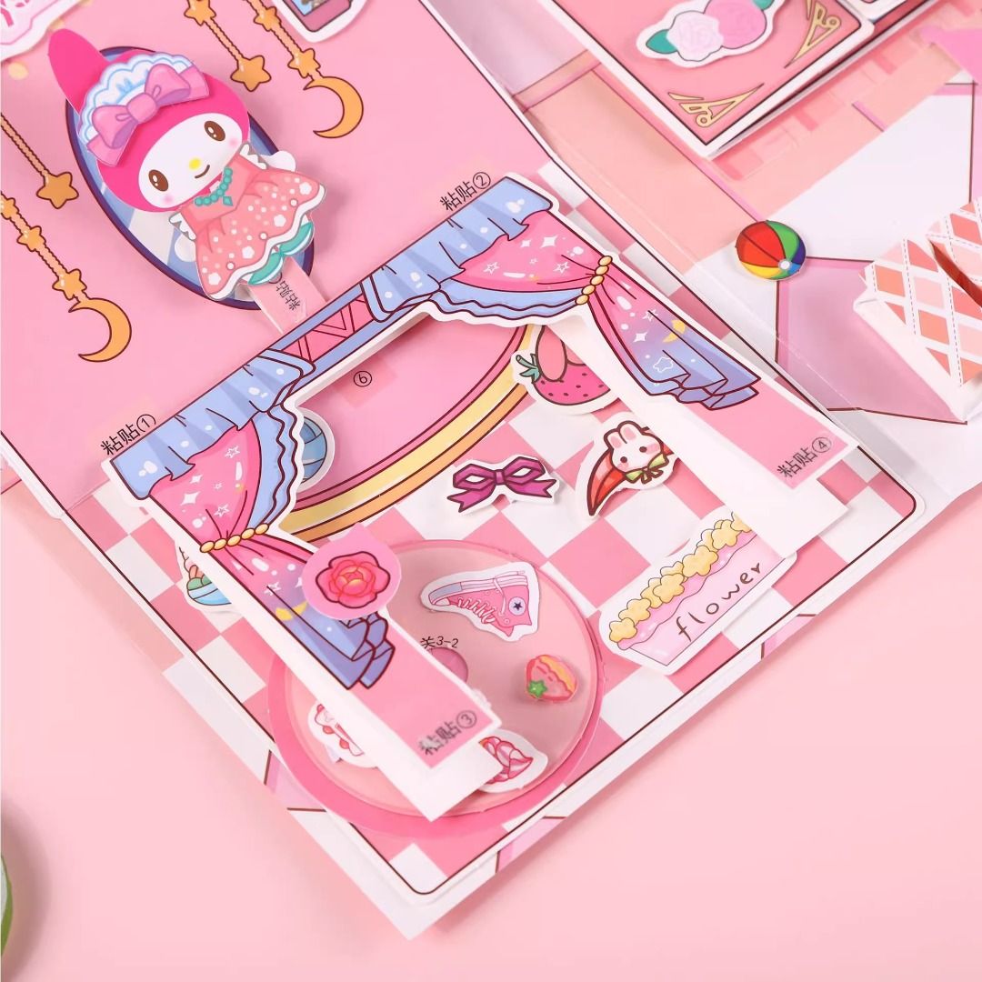 Sanrio 3D Interactive Magical Mechanism Book DIY Kit Pre-Cut Quiet Book ...