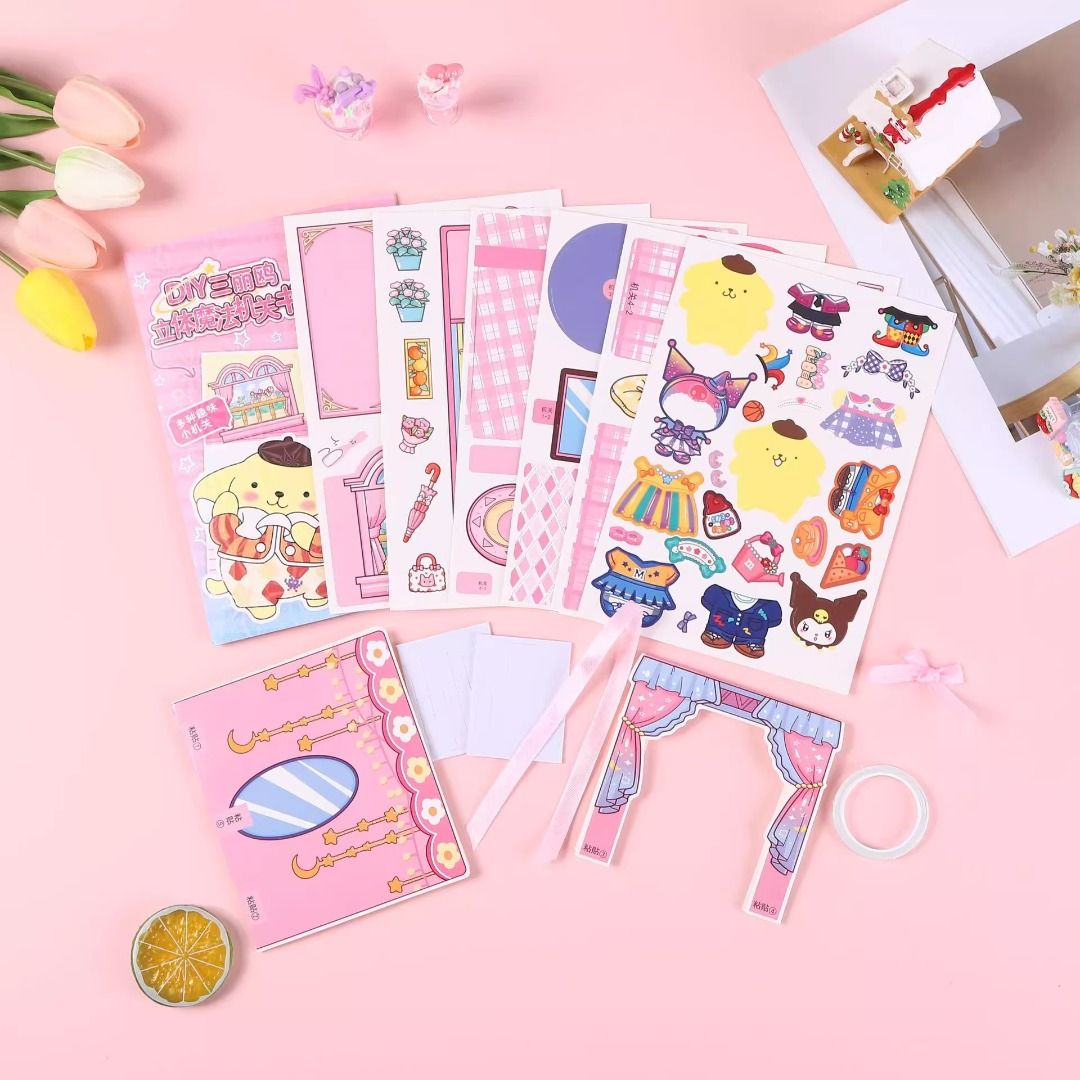 Sanrio 3D Interactive Magical Mechanism Book DIY Kit Pre-Cut Quiet Book ...