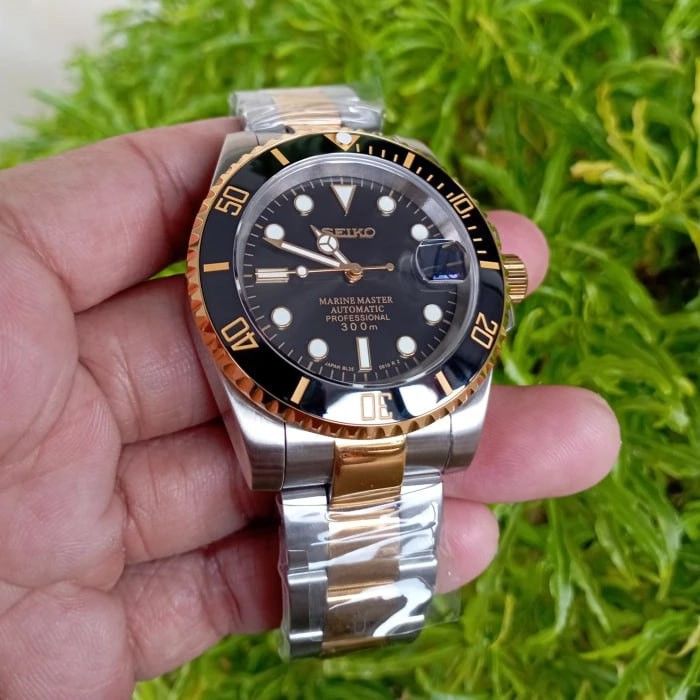 Seiko Mod Two tone submariner, Men's Fashion, Watches & Accessories ...