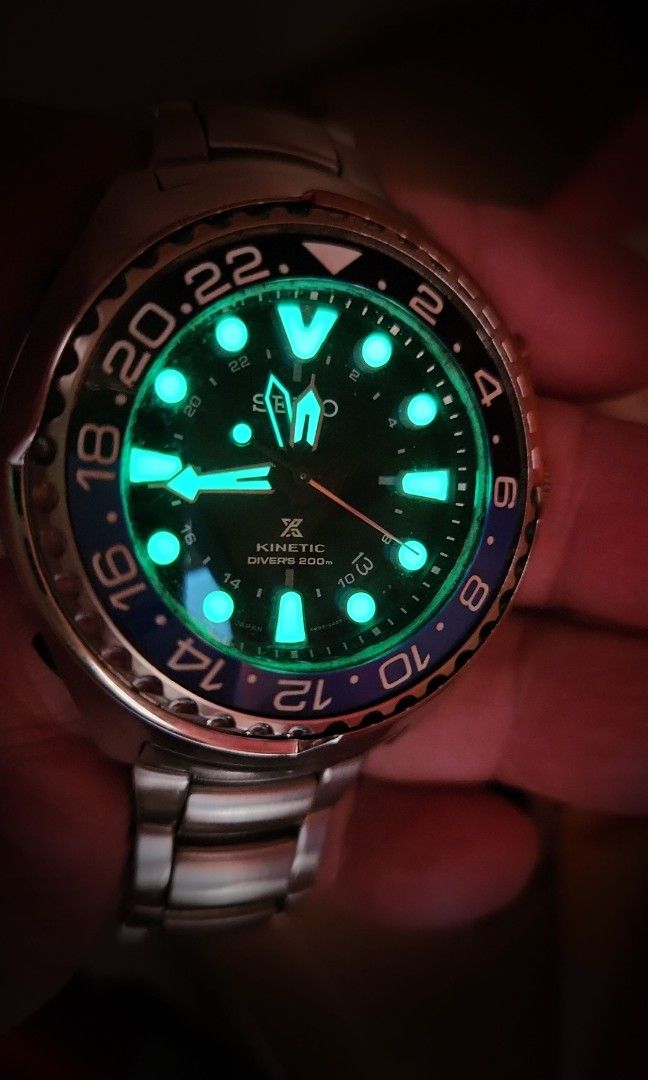 SEIKO Sun Kinetic GMTSNJ019P1.Face-lifted Batman Insert And A Sapphire ...