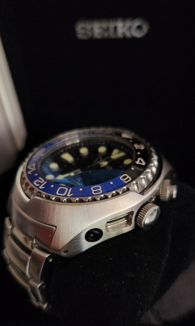 SEIKO Sun Kinetic GMTSNJ019P1.Face-lifted Batman Insert And A Sapphire ...