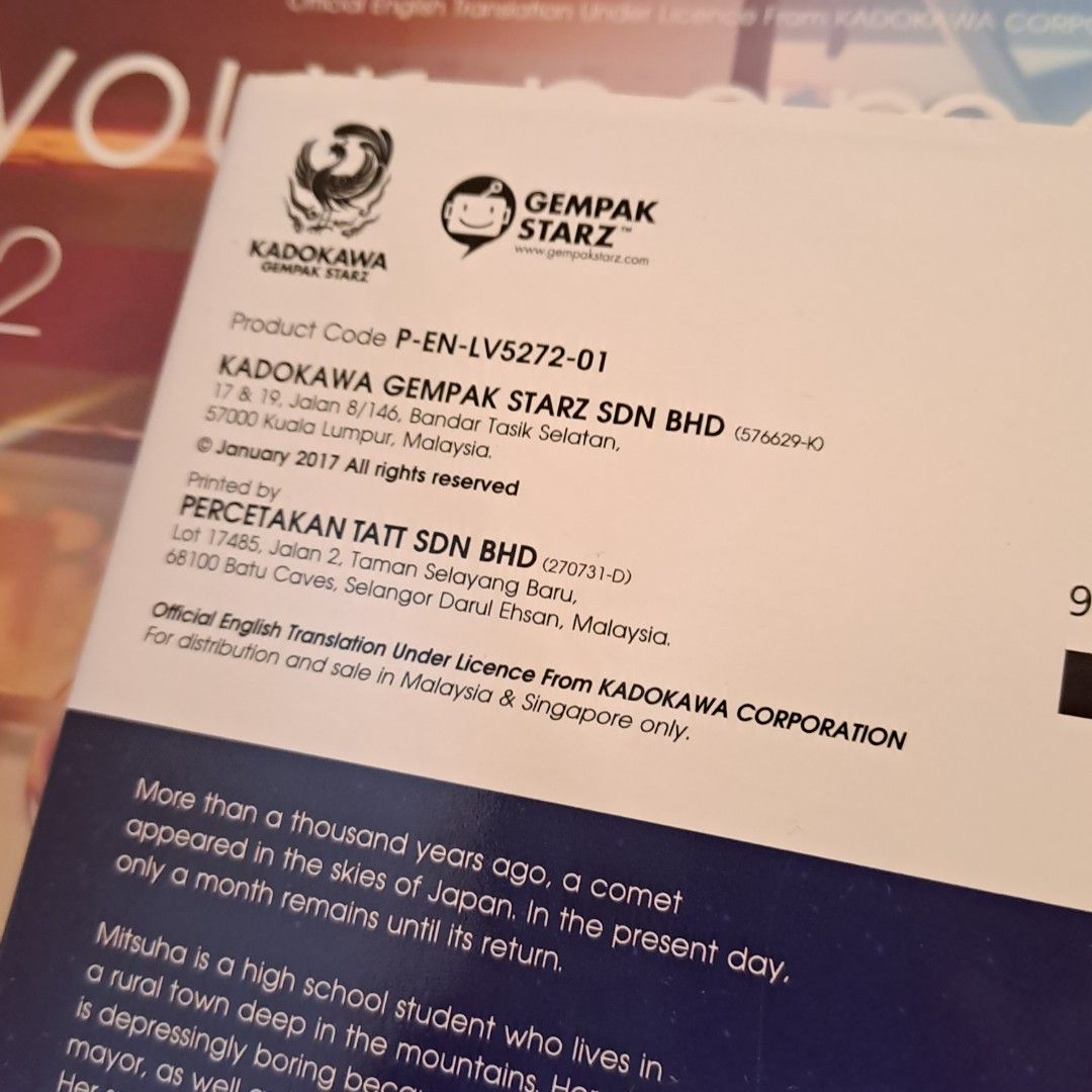 [SET] Your Name / Kimi No Nawa manga official english translation ...