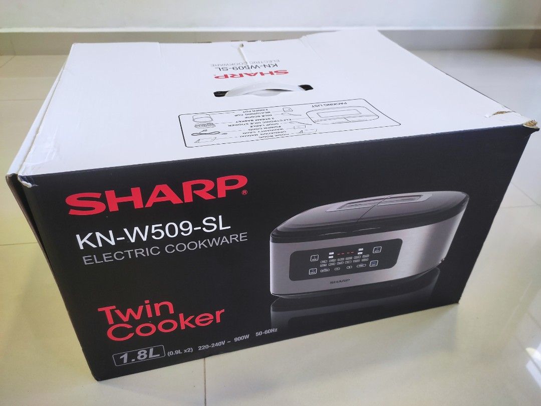 SHARP Twin Cooker (0.9L x 2) KN-W509-SL, TV & Home Appliances, Kitchen ...