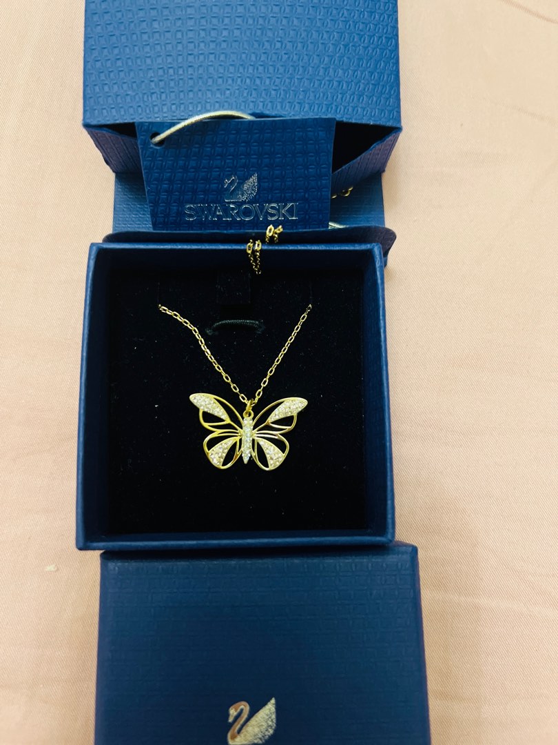 Swarovski Butterfly Necklace, Women's Fashion, Jewelry & Organisers ...