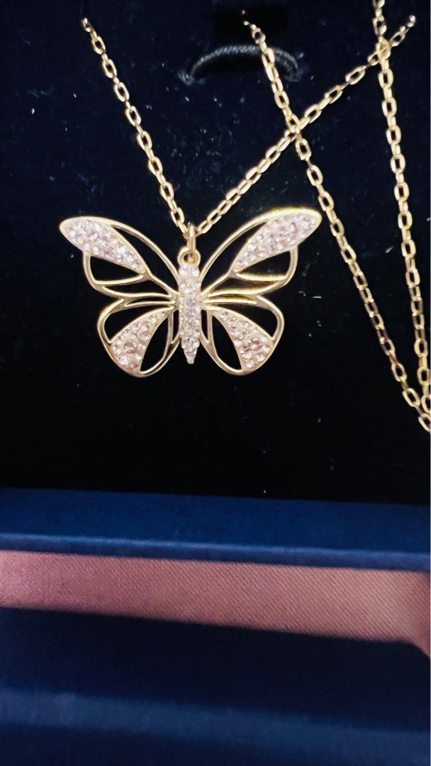 Swarovski Butterfly Necklace, Women's Fashion, Jewelry & Organisers ...