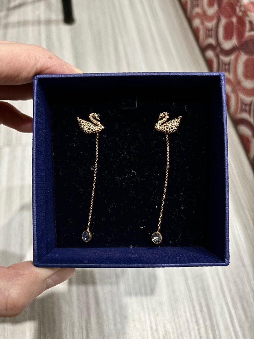 Swarovski Swan Earring, Women's Fashion, Jewelry & Organizers, Earrings on Carousell