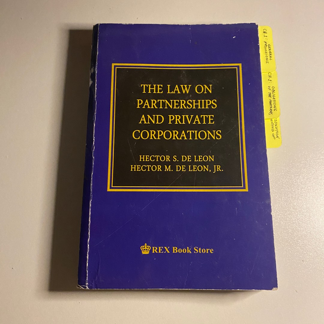 The Law on Partnerships and Private Corporations by Hector De Leon 2019, Hobbies & Toys, Books ...
