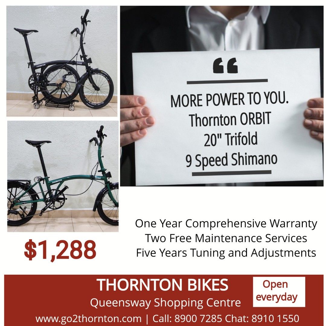 Thornton Orbit. 20" Trifold. 9 Speed Shimano Sora | Thornton Bikes ...