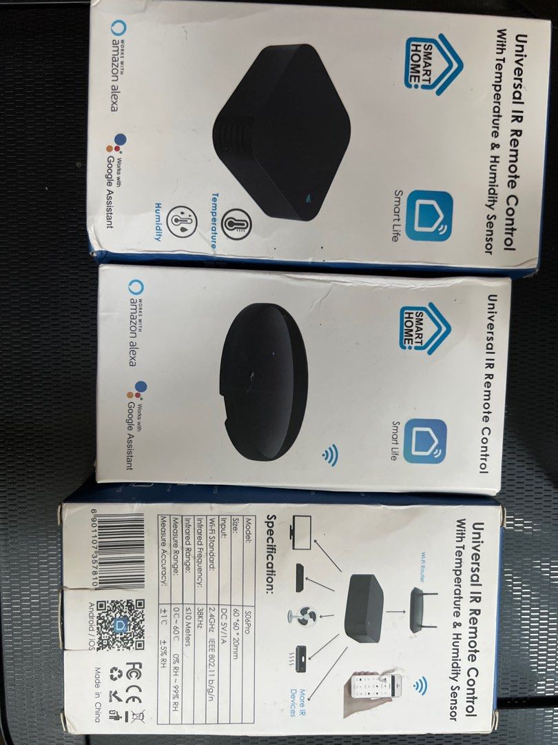 Universal IR Remote control with temperature and humidity sensor., TV ...