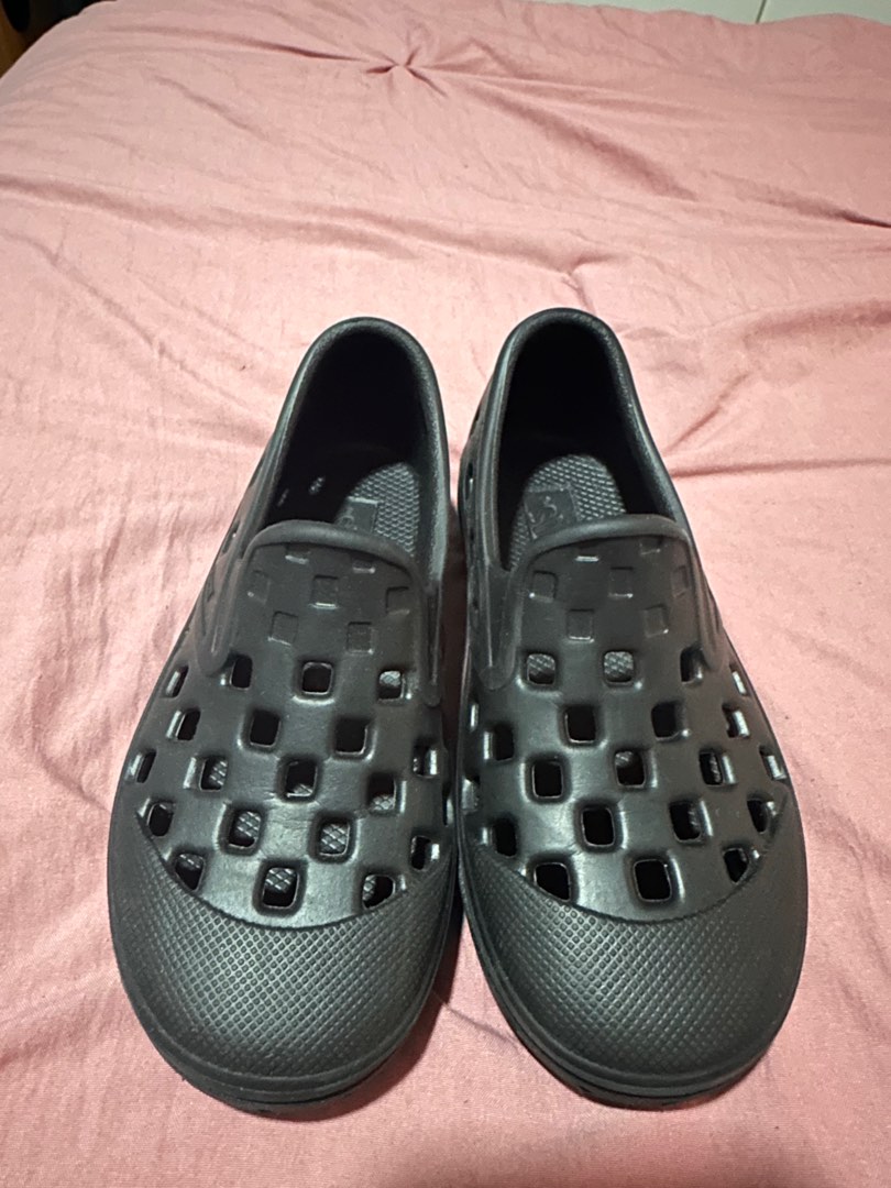 Vans Black Plastic Shoes, Babies & Kids, Babies & Kids Fashion on Carousell