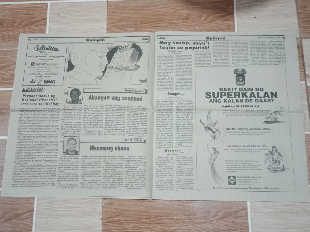 VINTAGE 1995 TAGALOG TABLOID BALITA, Hobbies & Toys, Memorabilia ...
