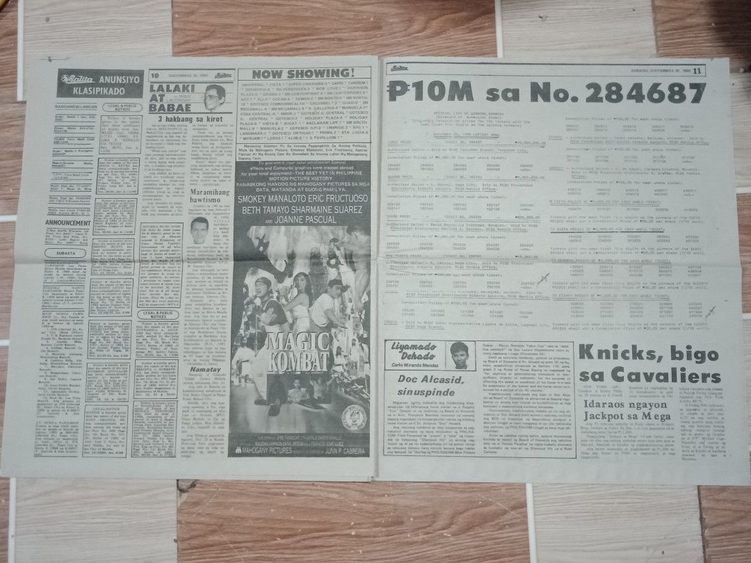 VINTAGE 1995 TAGALOG TABLOID BALITA, Hobbies & Toys, Memorabilia ...
