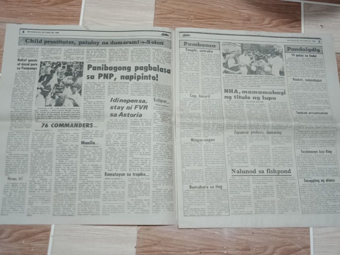 VINTAGE 1995 TAGALOG TABLOID BALITA, Hobbies & Toys, Memorabilia ...