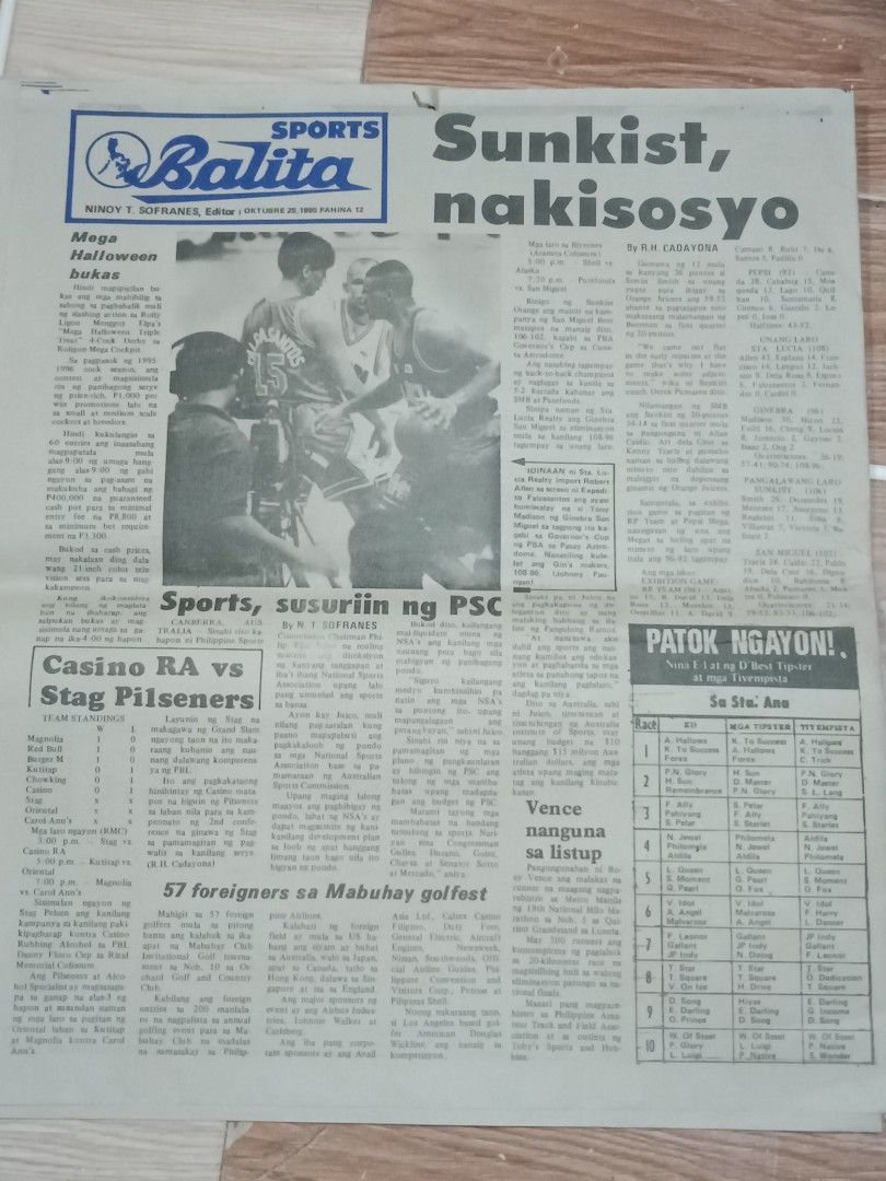 VINTAGE 1995 TAGALOG TABLOID BALITA, Hobbies & Toys, Memorabilia ...