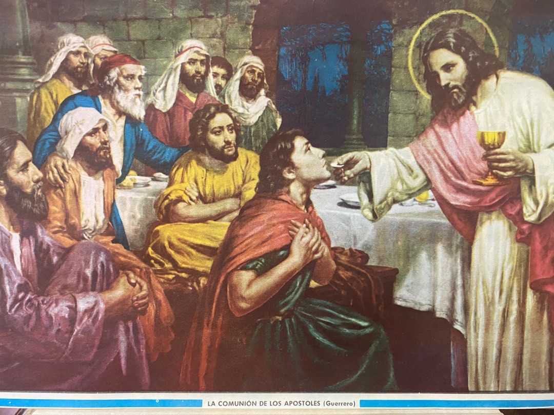 Vintage Antique Print Old Calendar photo of Virgin Mary Jesus Christ ...