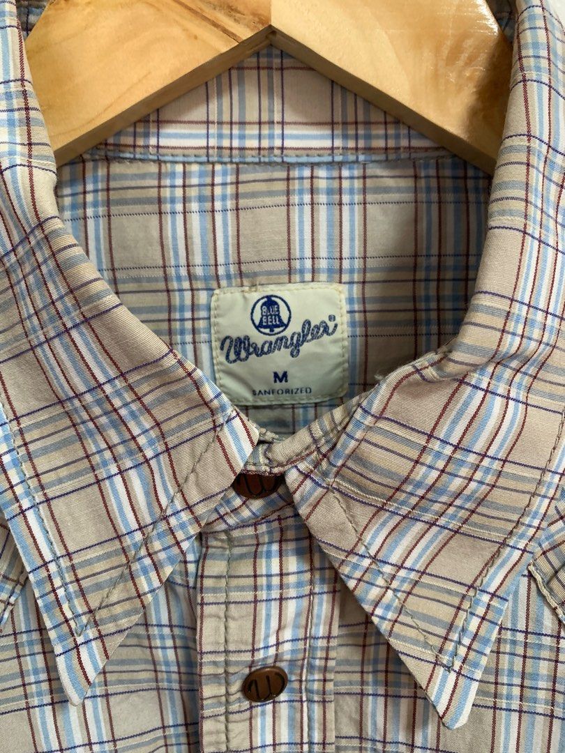 vintage wrangler plaid sanforized, Men's Fashion, Tops & Sets, Formal ...