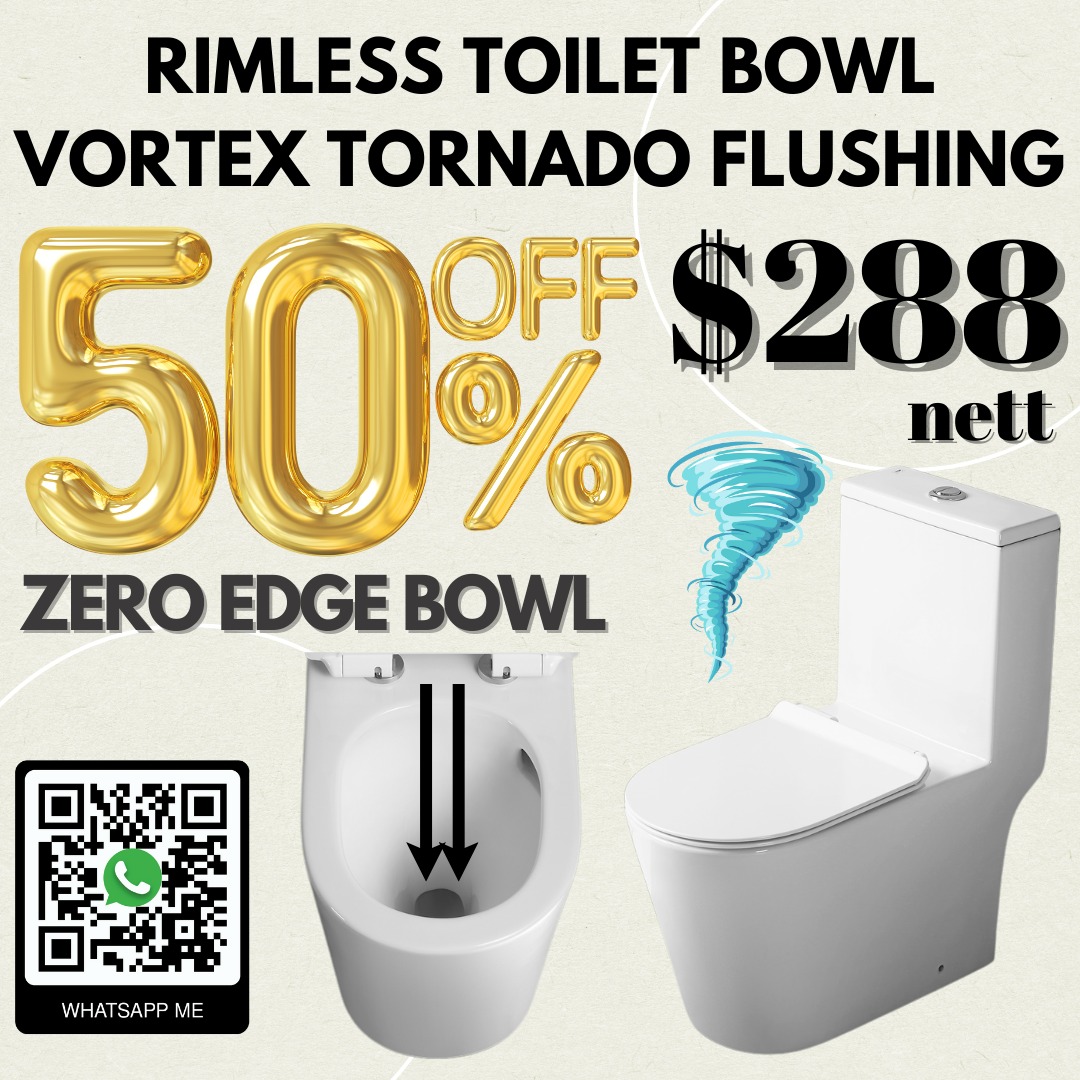 VORTEX tornado rimless toilet bowl FREE DELIVERY, Furniture & Home ...