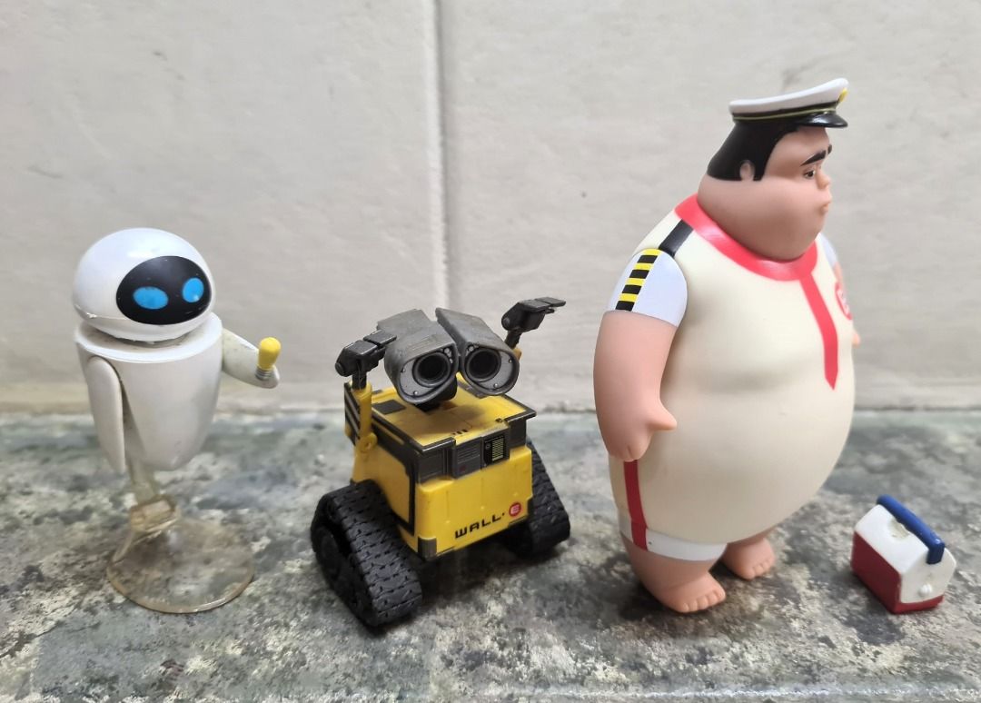 WALL E, EVE & CAPT. B. McCREA SET - Authentic 2008 Disney Pixar WALL-E ...