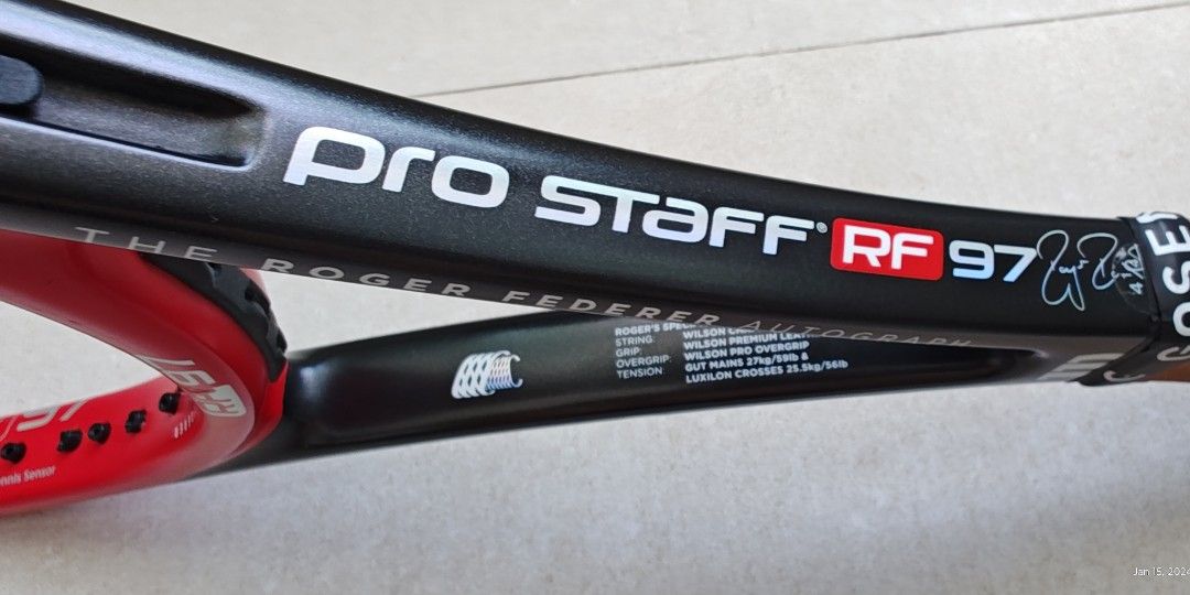 Wilson Pro Staff RF97 Autograph v10 Racquet, Sports Equipment, Sports ...