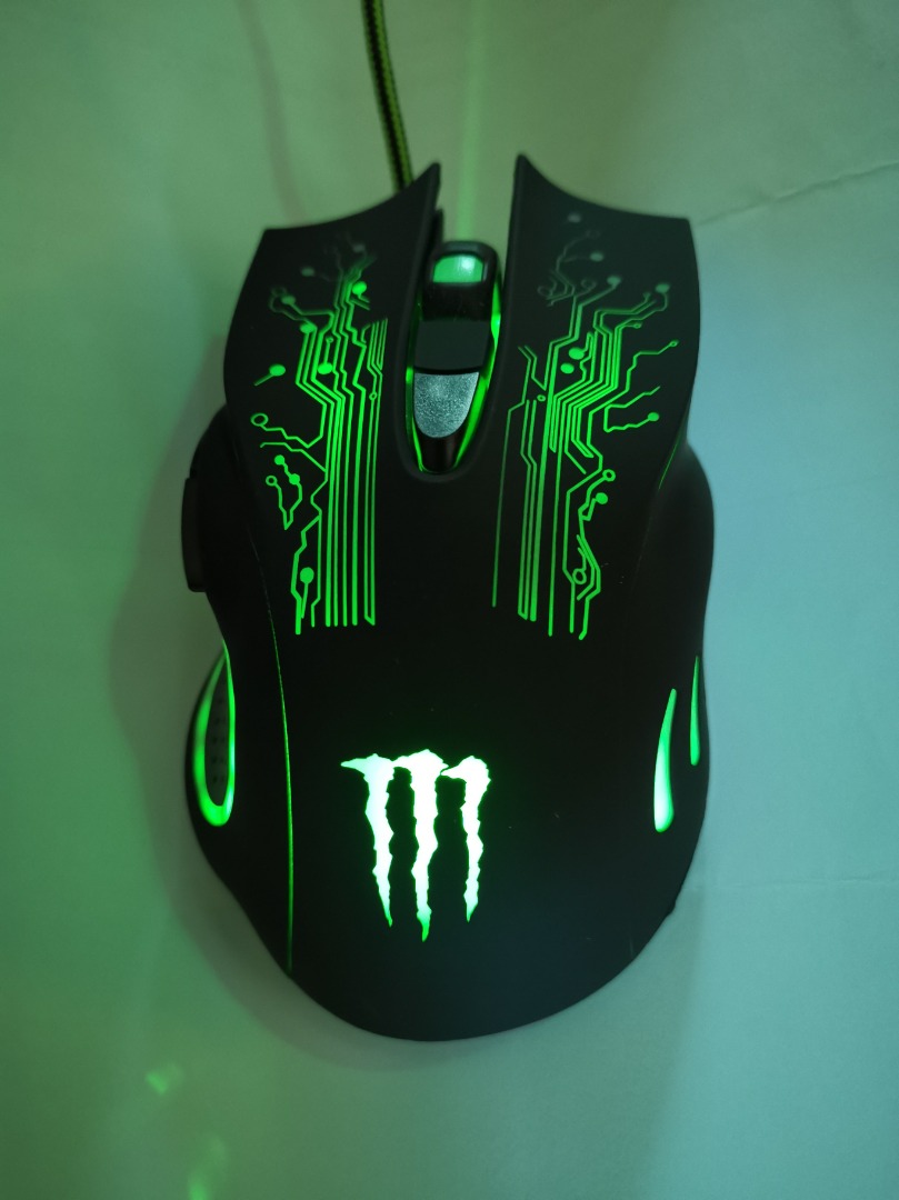 X9 Monster Energy Gaming mouse, 電腦＆科技, 電腦周邊及配件, 電腦滑鼠及相關產品 - Carousell
