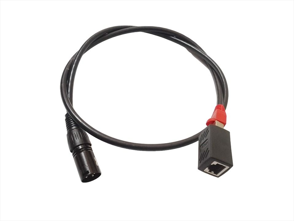 XLR MALE 3-PIN to RJ45 MALE with FEMALE COUPLER NETWORK CAT6 CONNECTOR ...