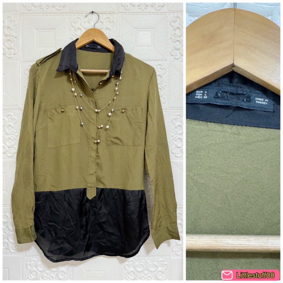 Zara Colorblock Top, Women's Fashion, Tops, Longsleeves on Carousell