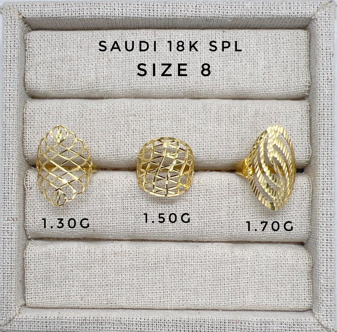 18K Saudi Gold Ladies Ring Assorted, Women's Fashion, Jewelry ...